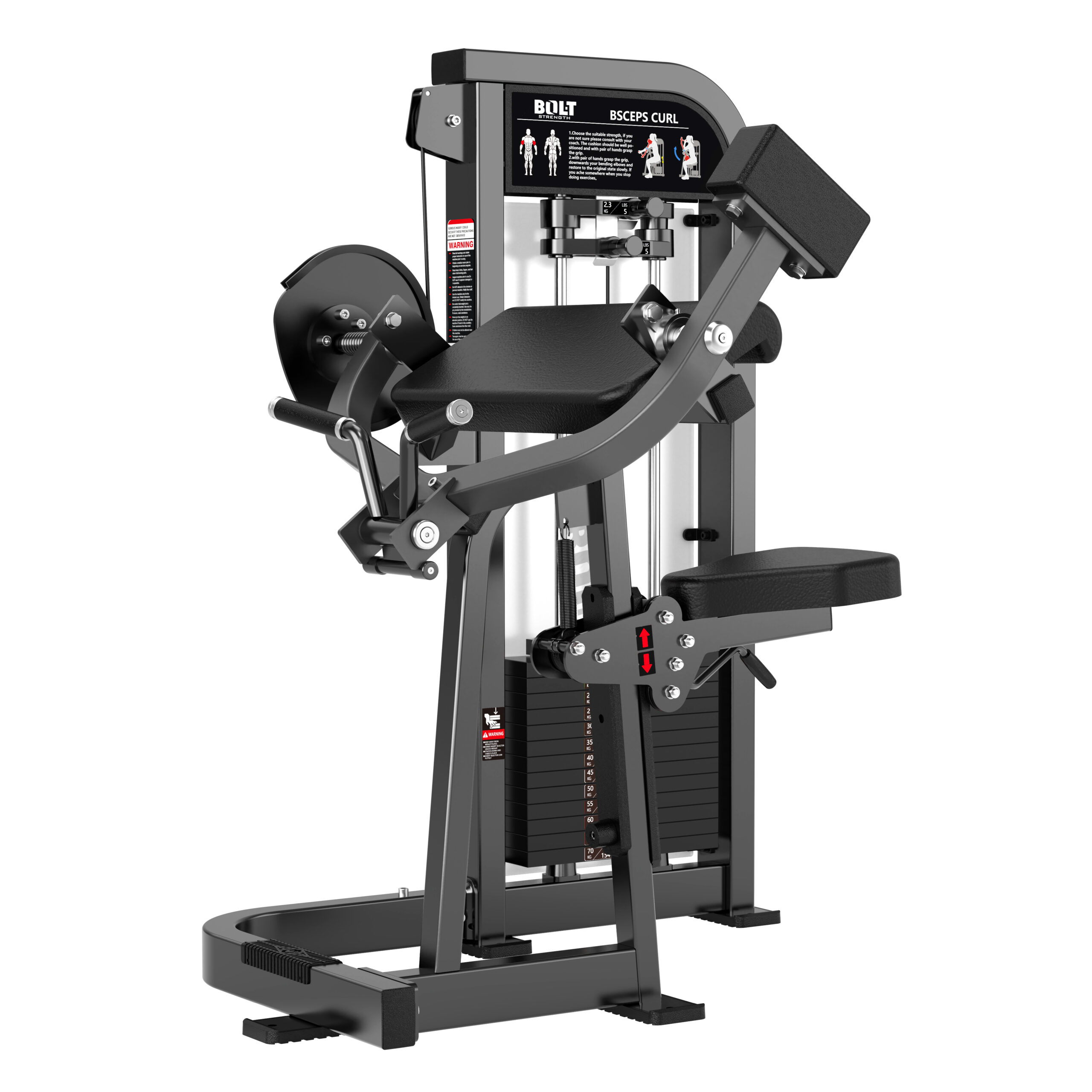 Bolt Strength PRO SERIES Bicep Curl (Weight Stack) - Fitness Equipment ...