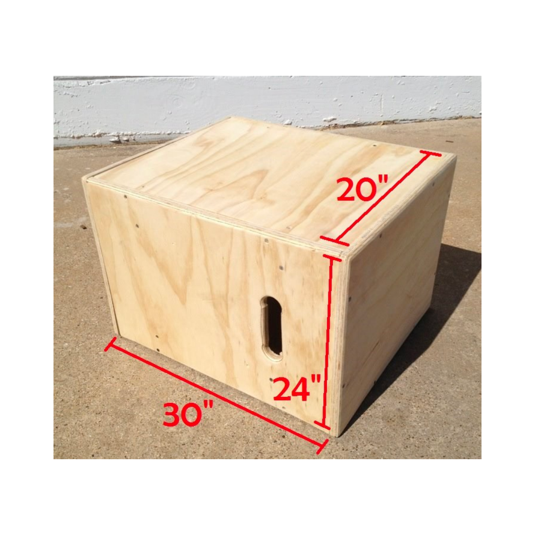 Wooden Plyometric Box 3 in 1 - 20" x 24" x 30" - Fitness Equipment Ireland